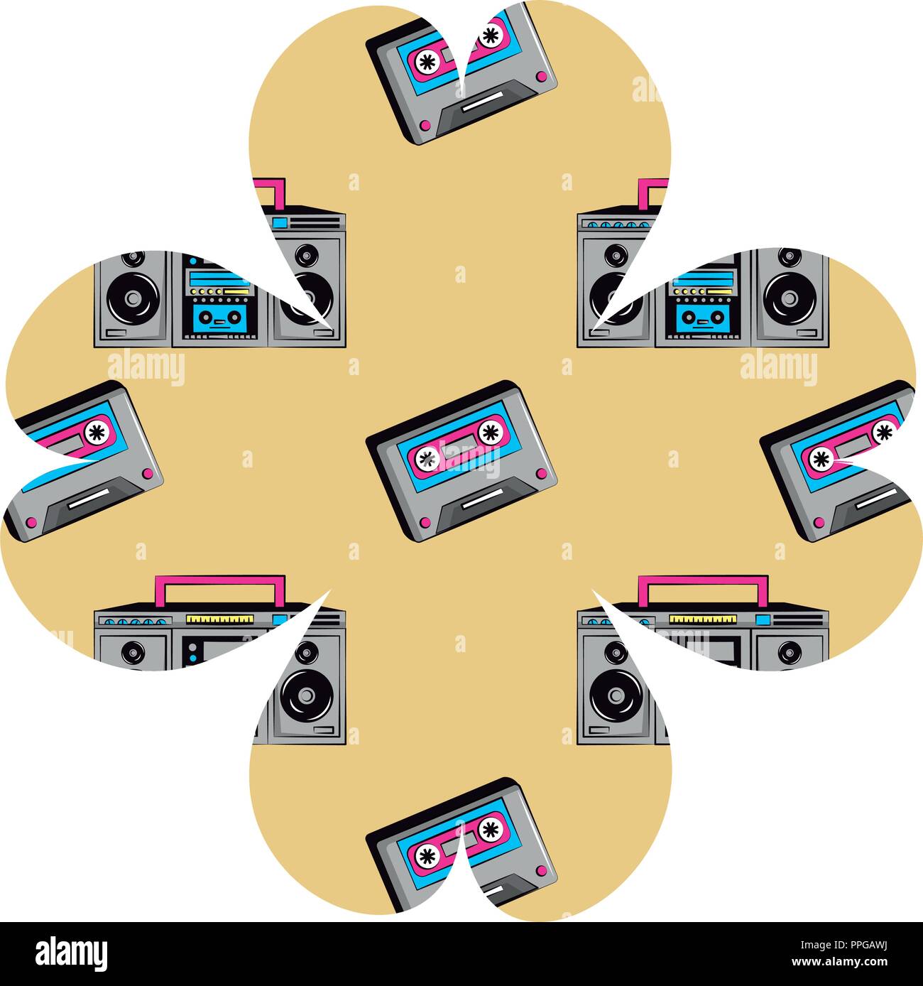 Retro cassettes 90s music Stock Vector Images - Alamy