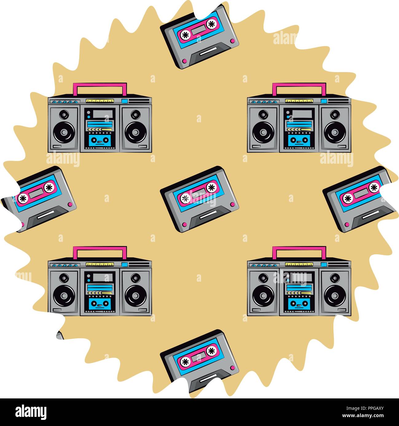 Retro cassettes 90s music Stock Vector Images - Alamy