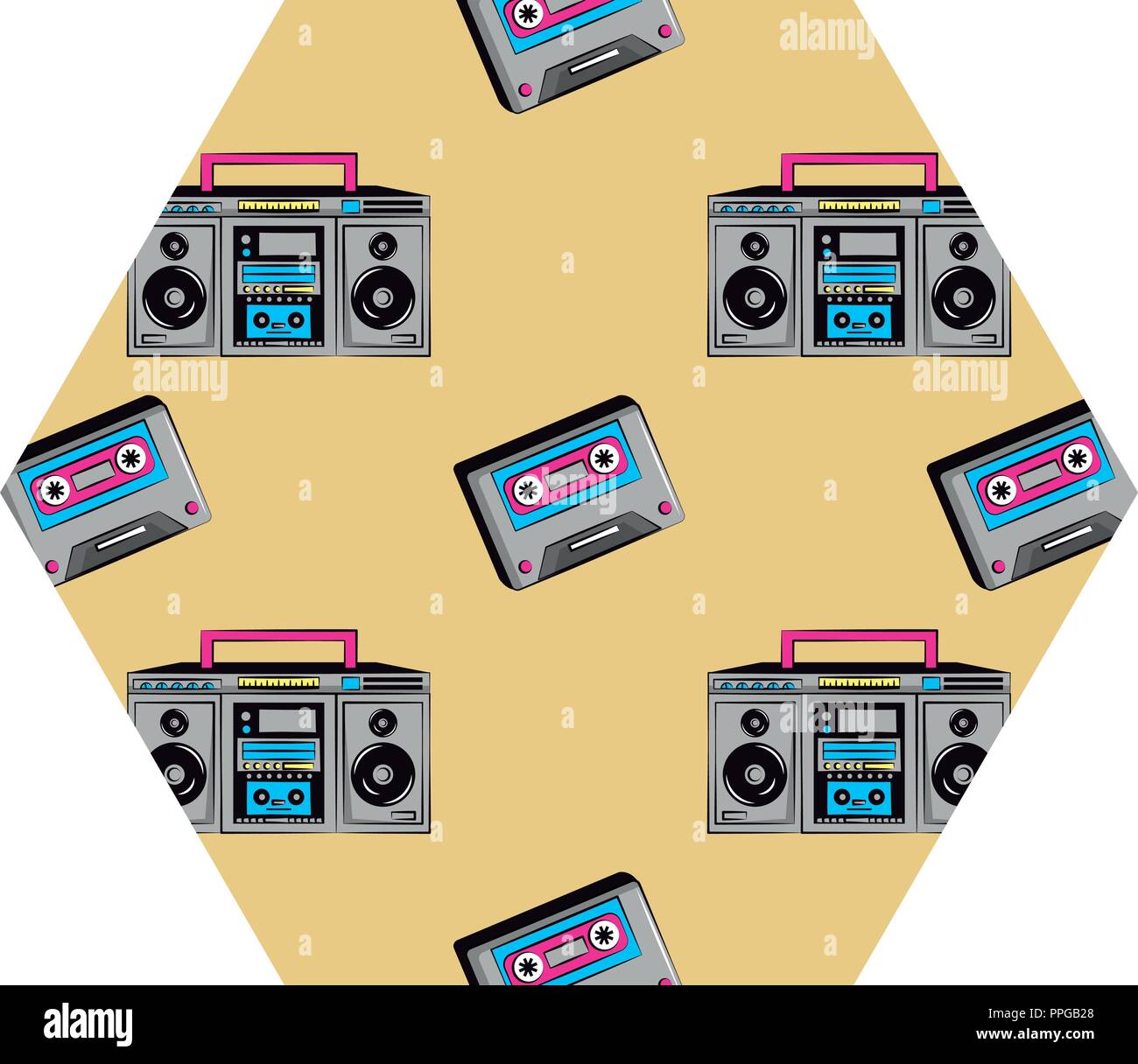 Retro cassettes 90s music Stock Vector Images - Alamy