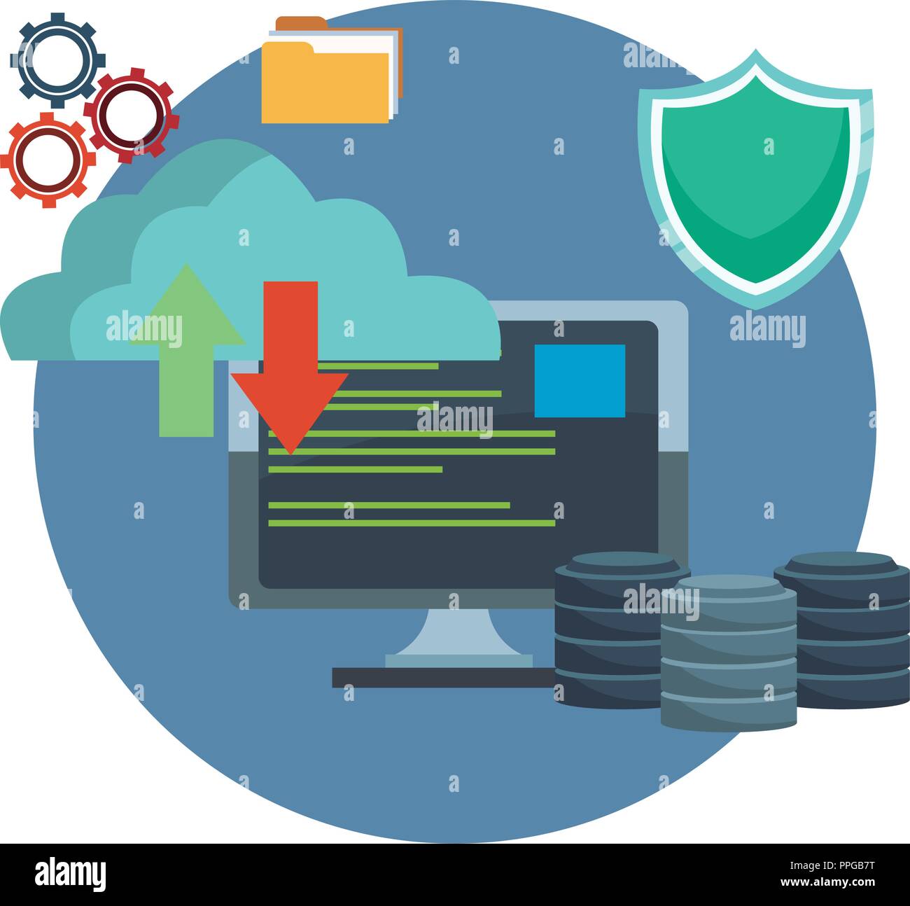 Cloud computing and database icons Stock Vector Image & Art - Alamy