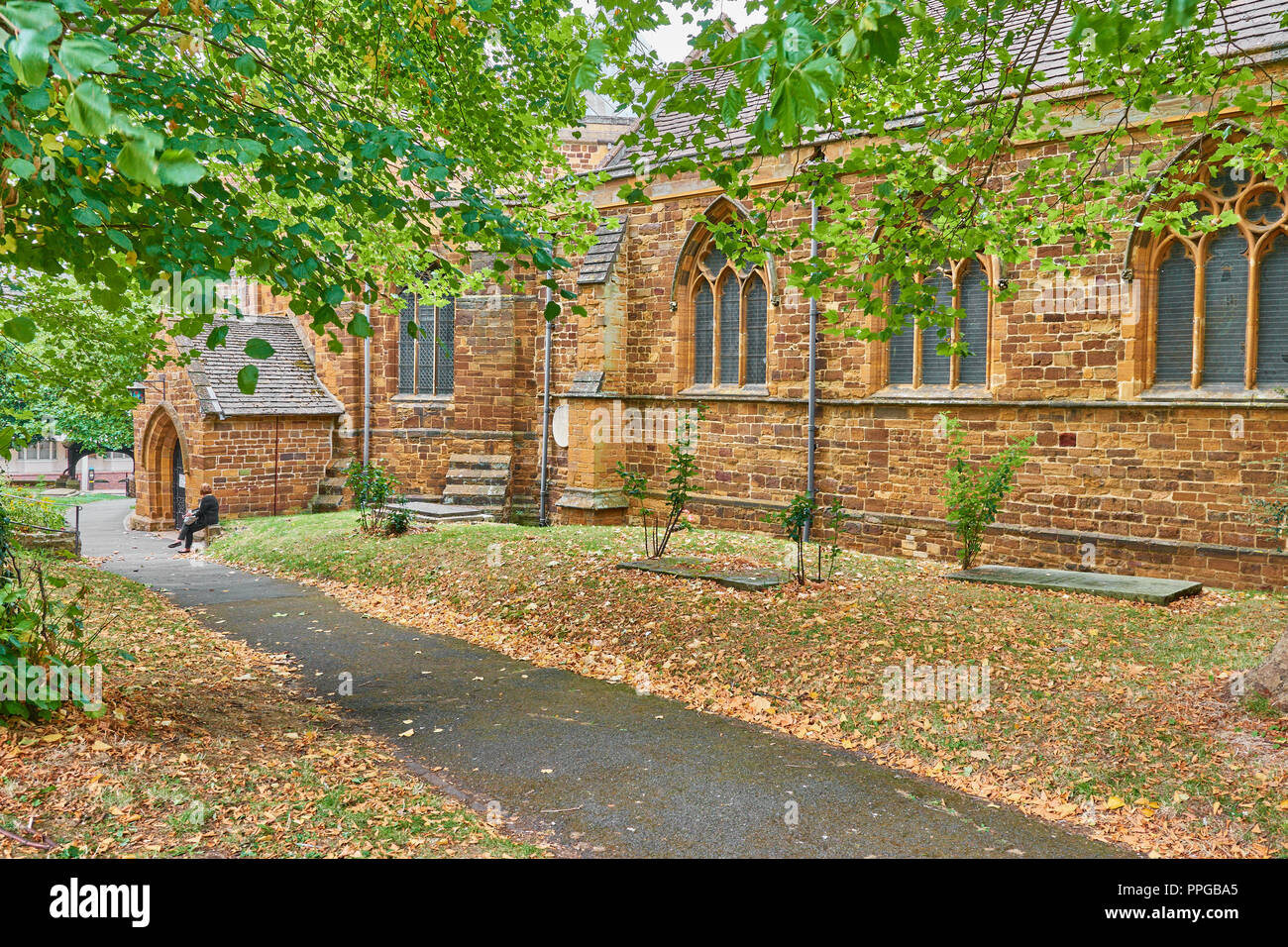 south side of the norman built (1100 AD) round church of the Holy ...