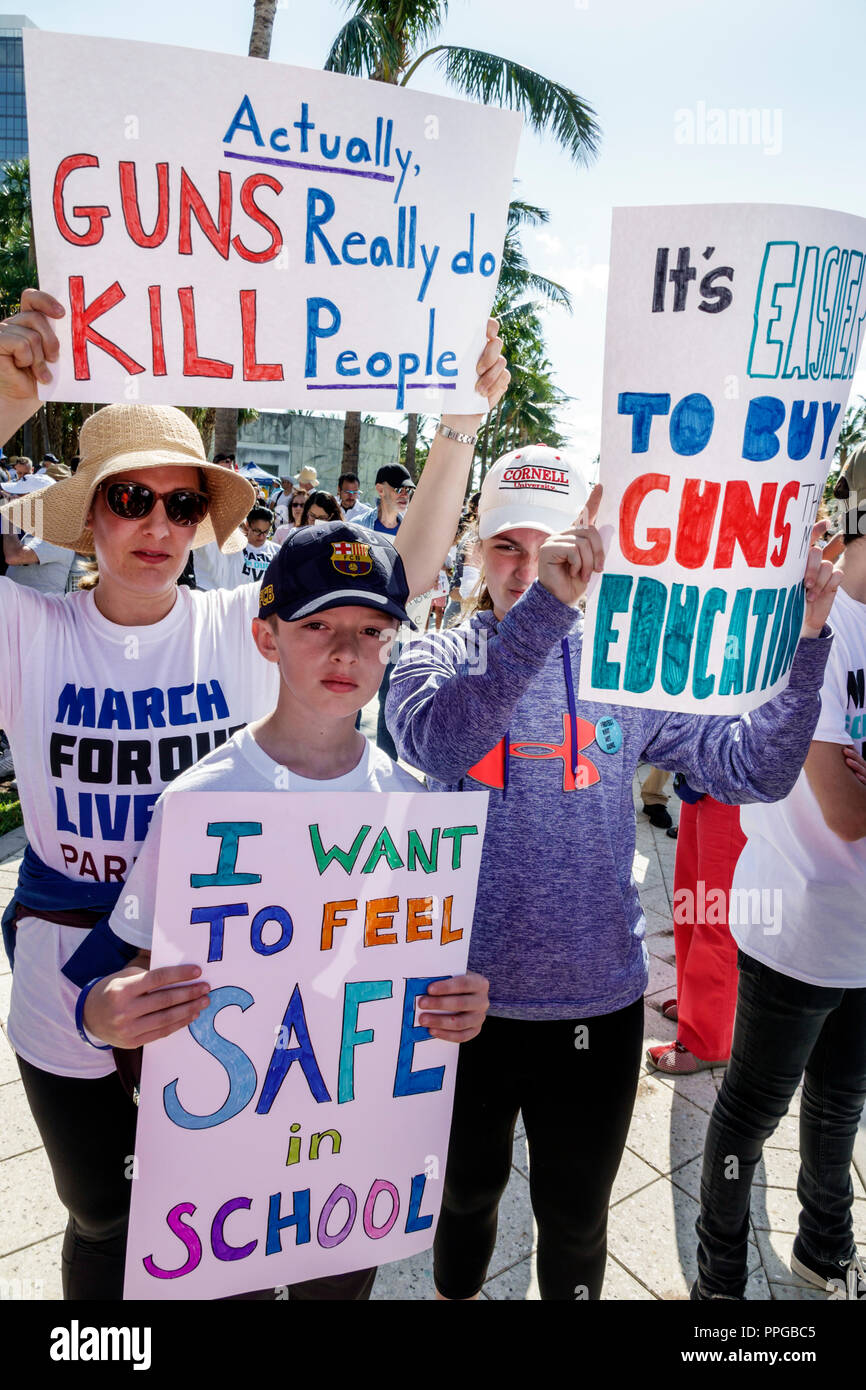 Miami Beach Florida,Collins Park,March For Our Lives,public high school ...