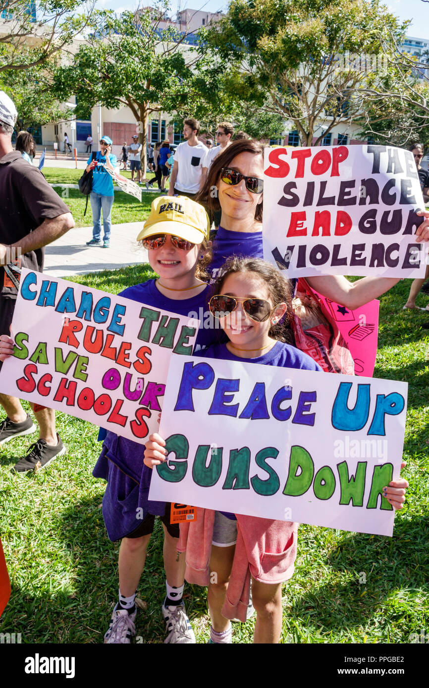 Miami Beach Florida,Collins Park,March For Our Lives,public high school ...