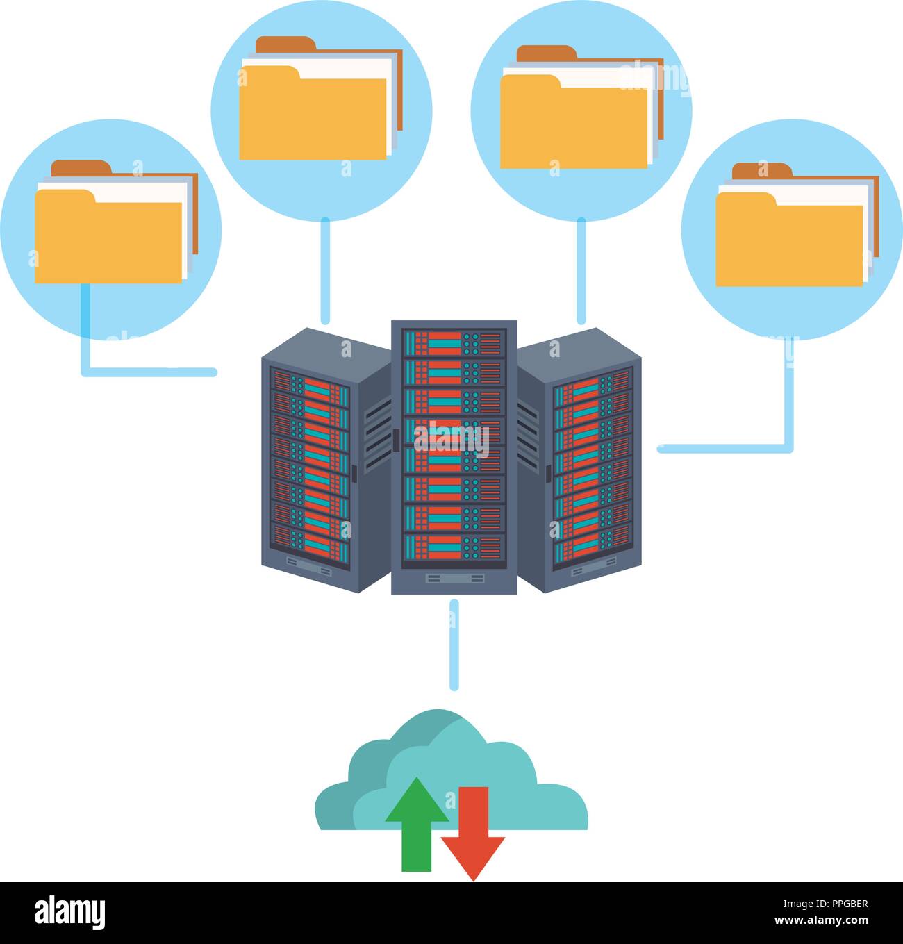 Database servers and folders Stock Vector Image & Art - Alamy