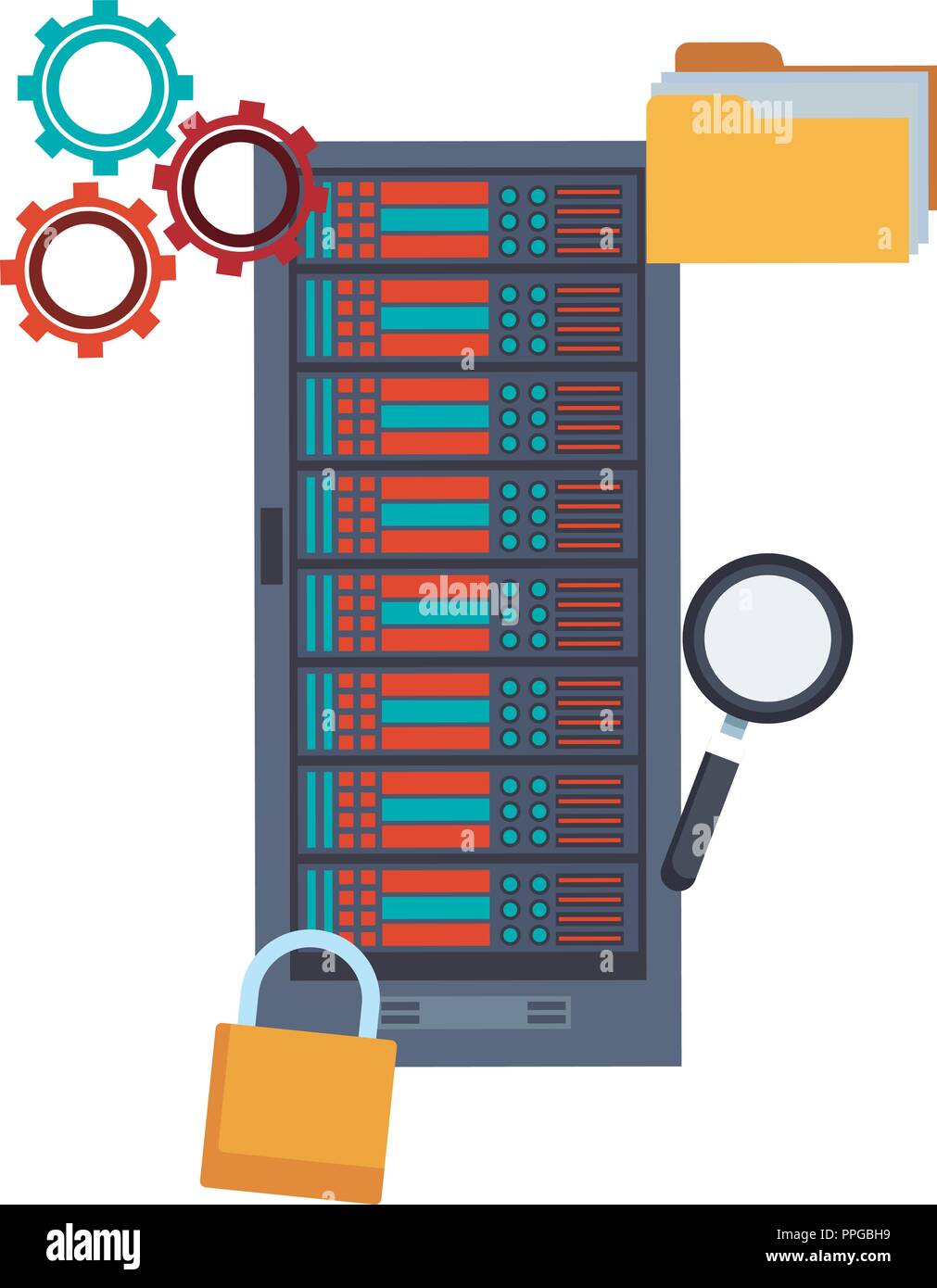 Database with security system Stock Vector Image & Art - Alamy