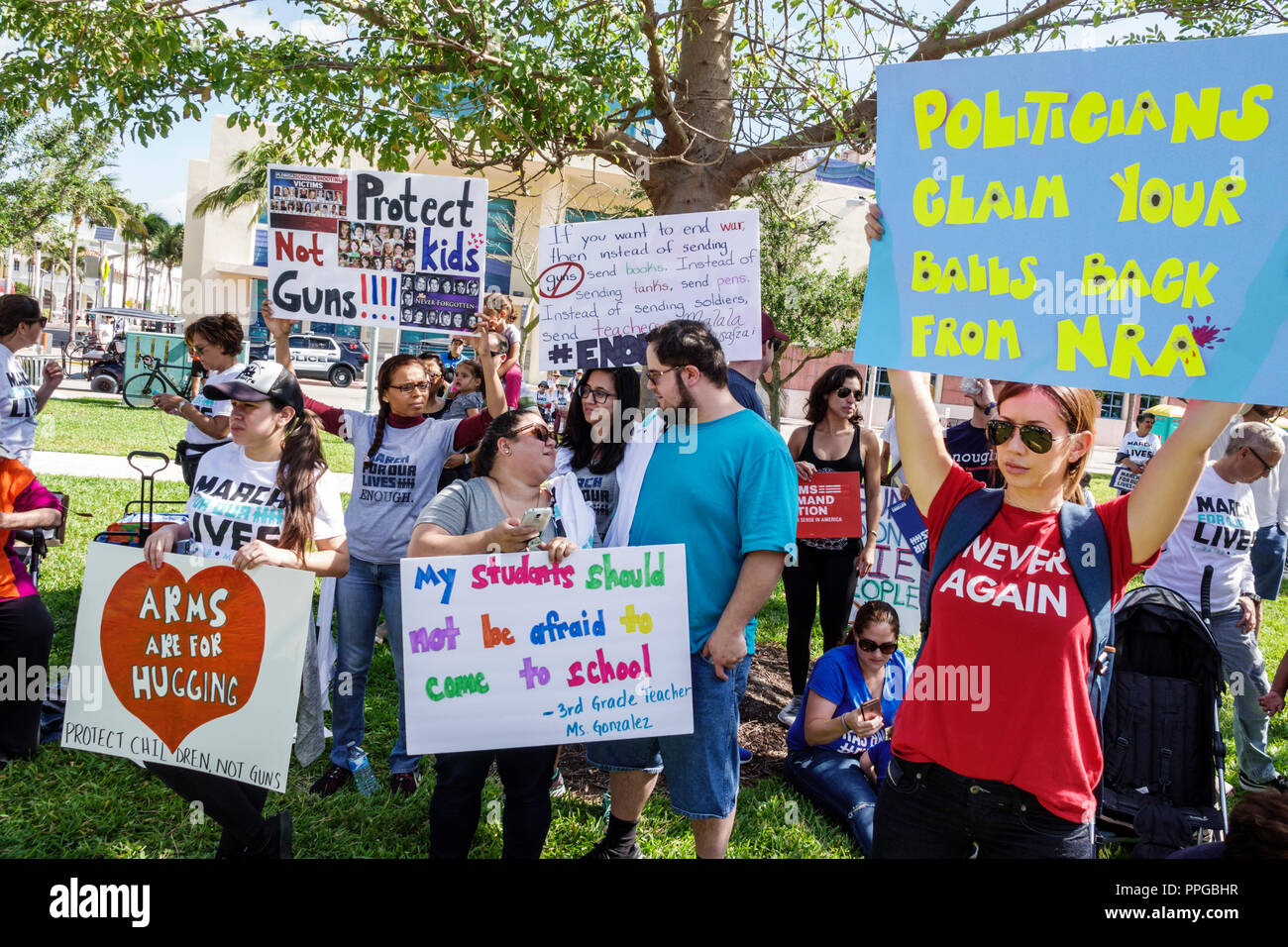 Miami Beach Florida,Collins Park,March For Our Lives,public high school ...