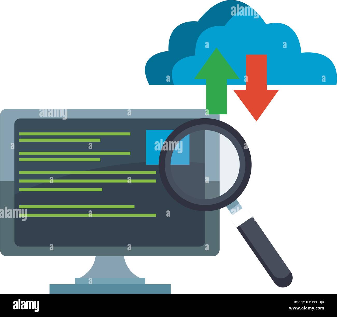 Computer and cloud computing Stock Vector Image & Art - Alamy