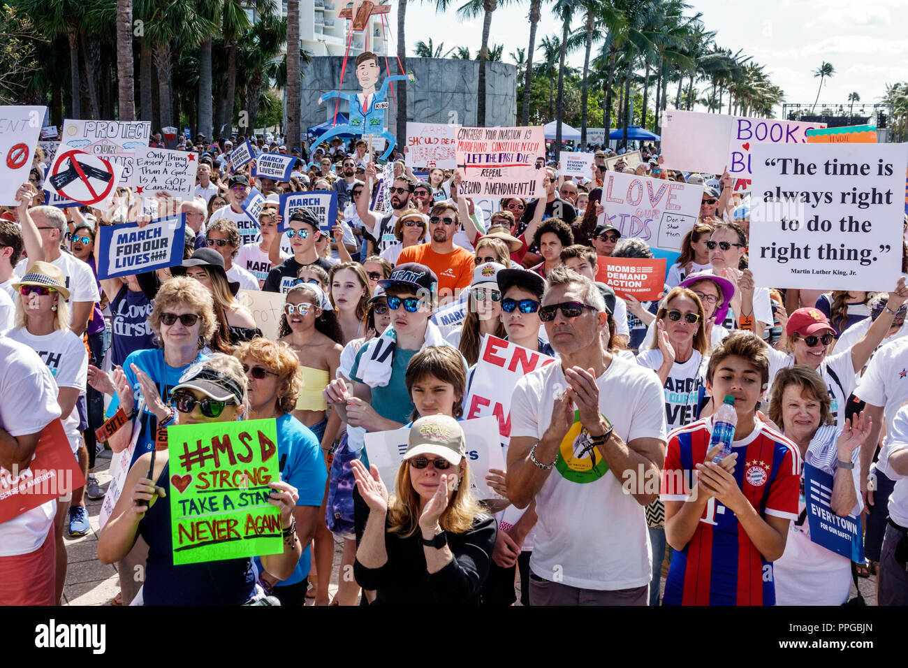 Miami Beach Florida,Collins Park,March For Our Lives,public high school ...