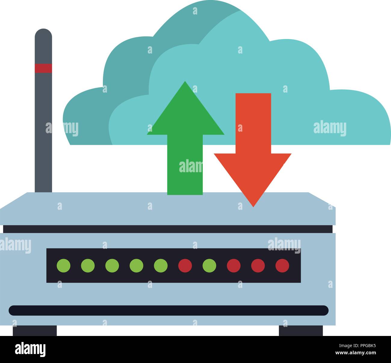 Internet router and cloud computer Stock Vector Image & Art - Alamy