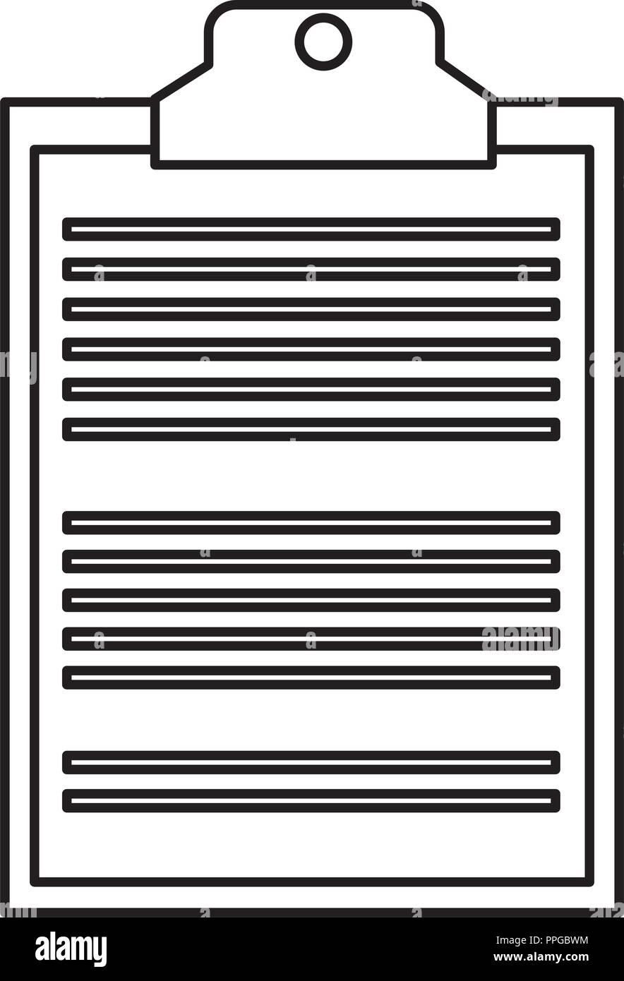 Clipboard document symbol in black and white Stock Vector Image & Art ...