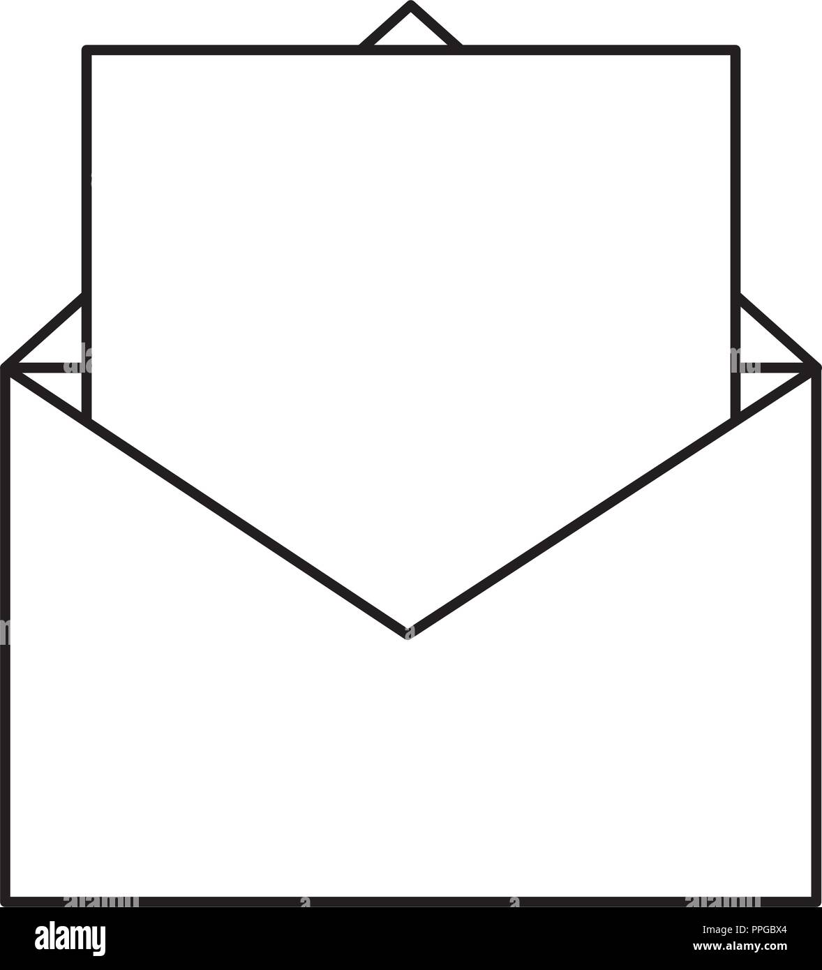 Email open symbol in black and white Stock Vector Image & Art - Alamy