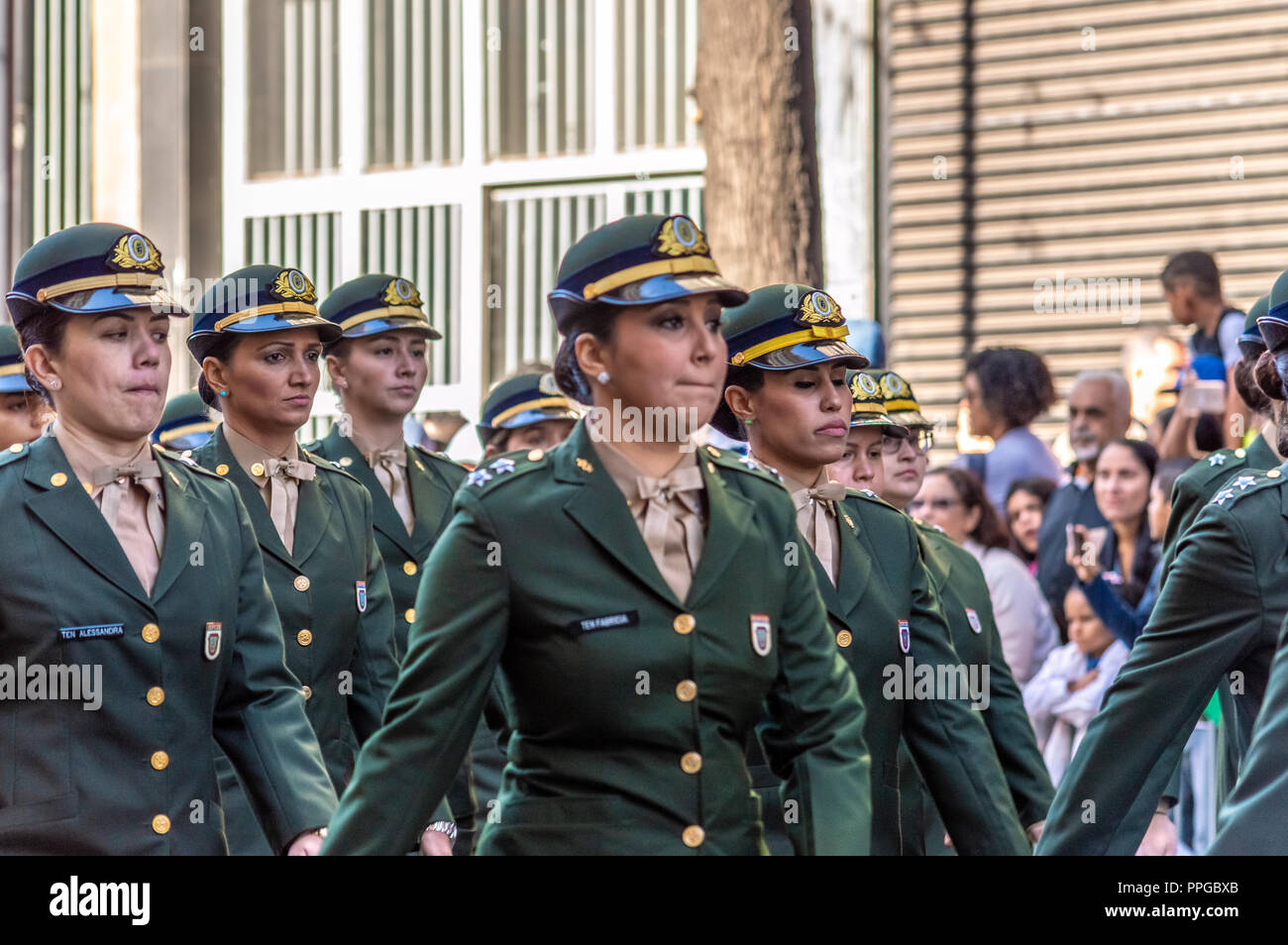 Campinas/ SP/ Brazil - September 7, 2018: Women platoon in the ...