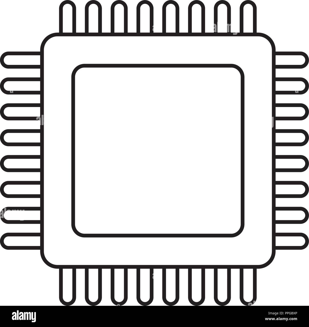 Microchip technology symbol in black and white Stock Vector Image & Art ...