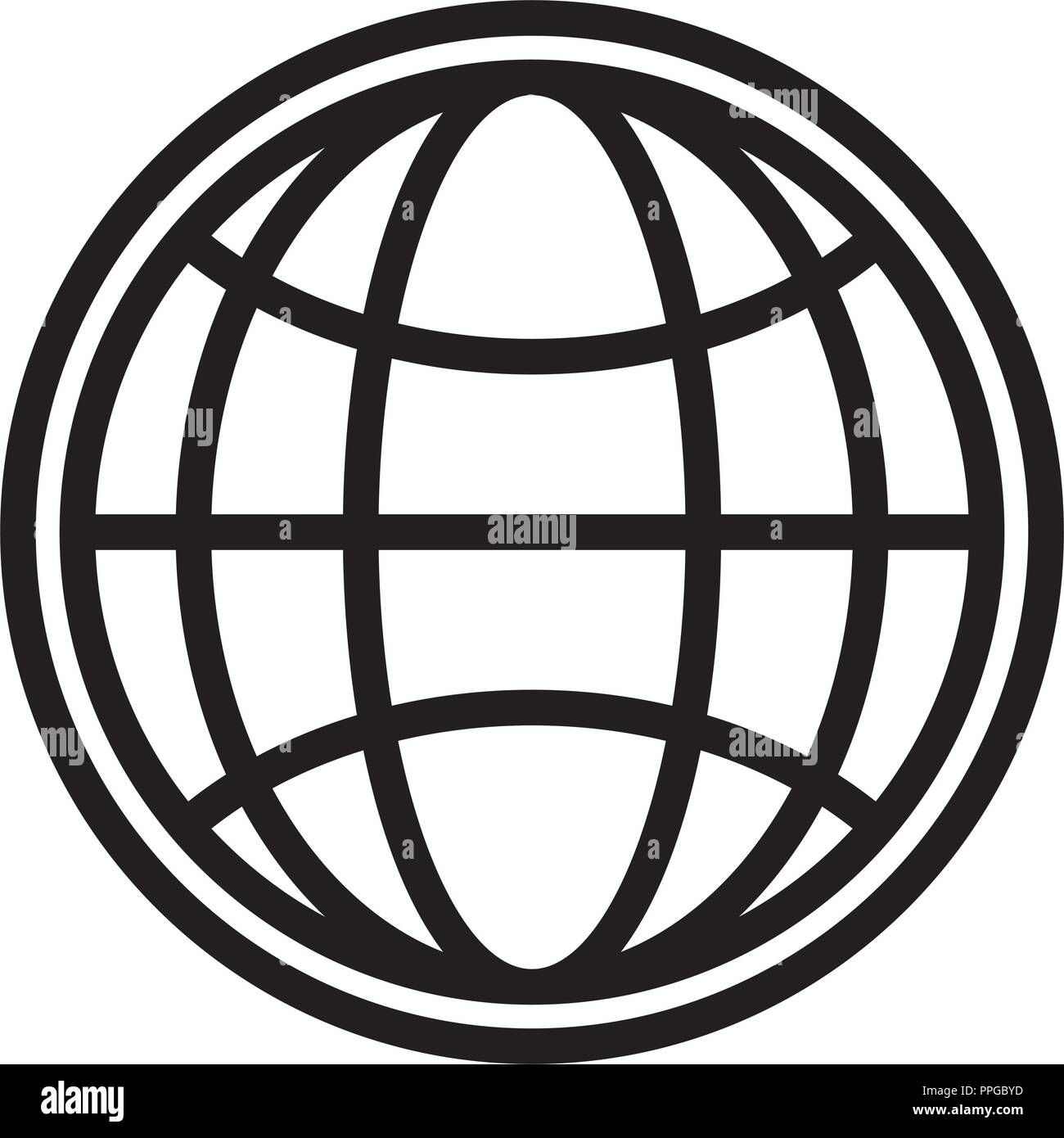 Global sphere symbol in black and white Stock Vector Image & Art - Alamy