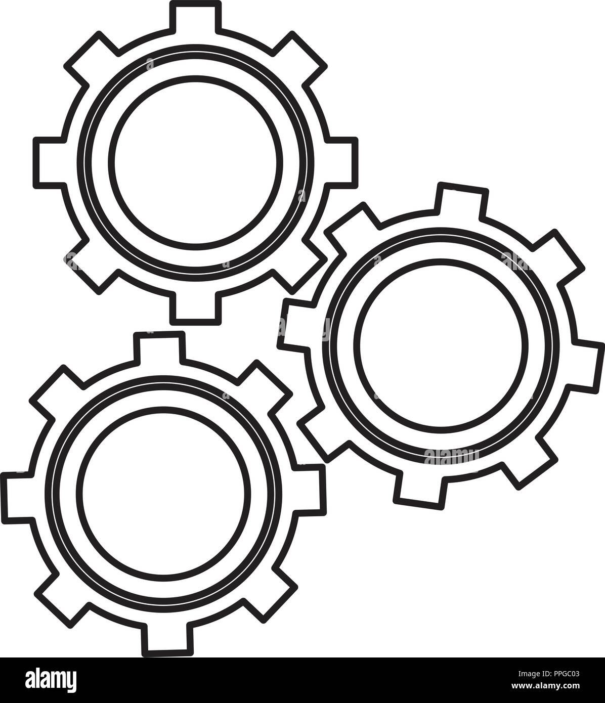 Gears working symbol in Stock Vector Images - Alamy