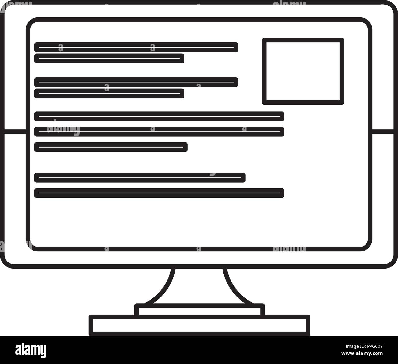 Computer screen technology in black and white Stock Vector Image & Art ...