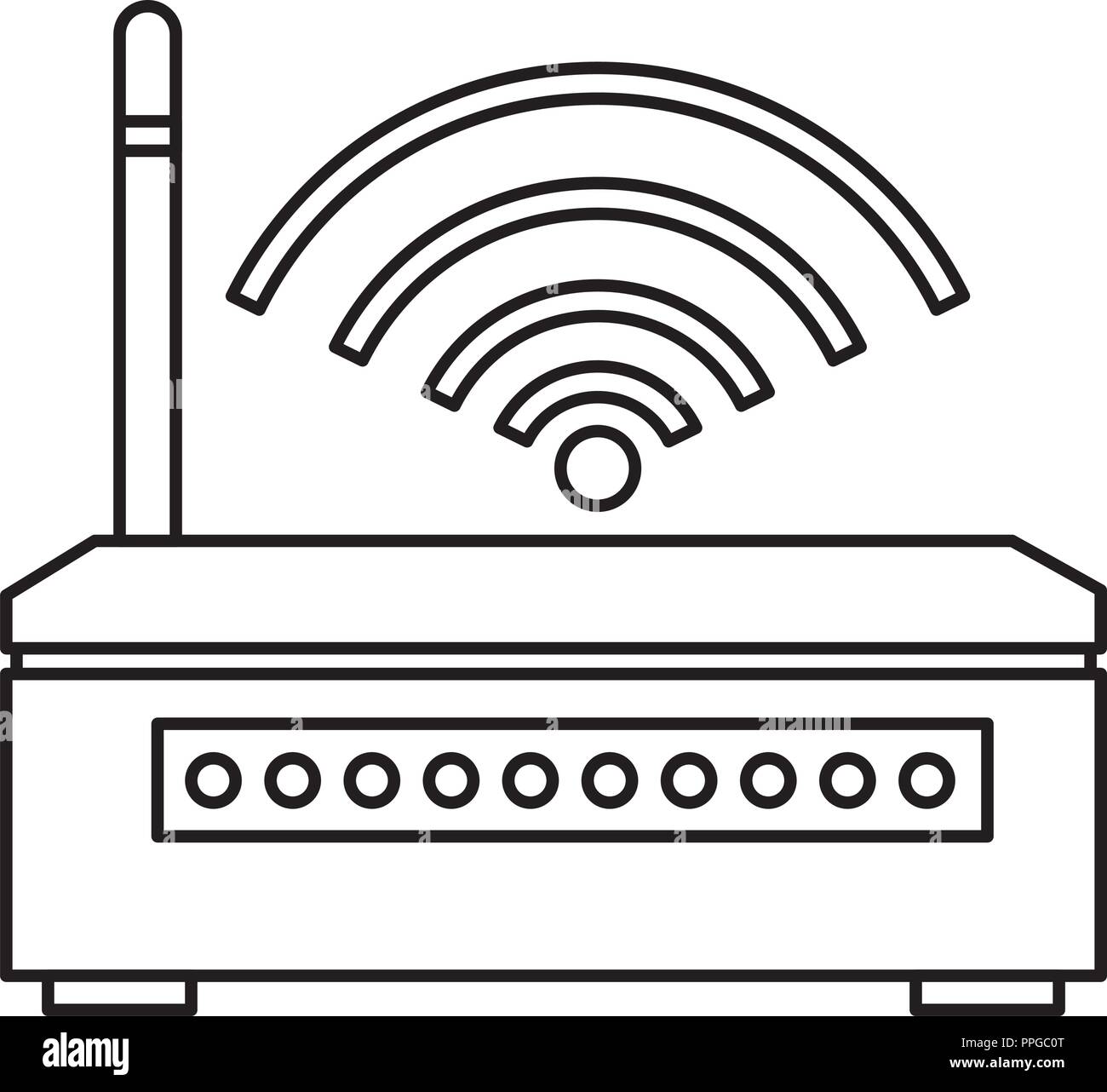 Wifi internet router in black and white Stock Vector Image & Art - Alamy