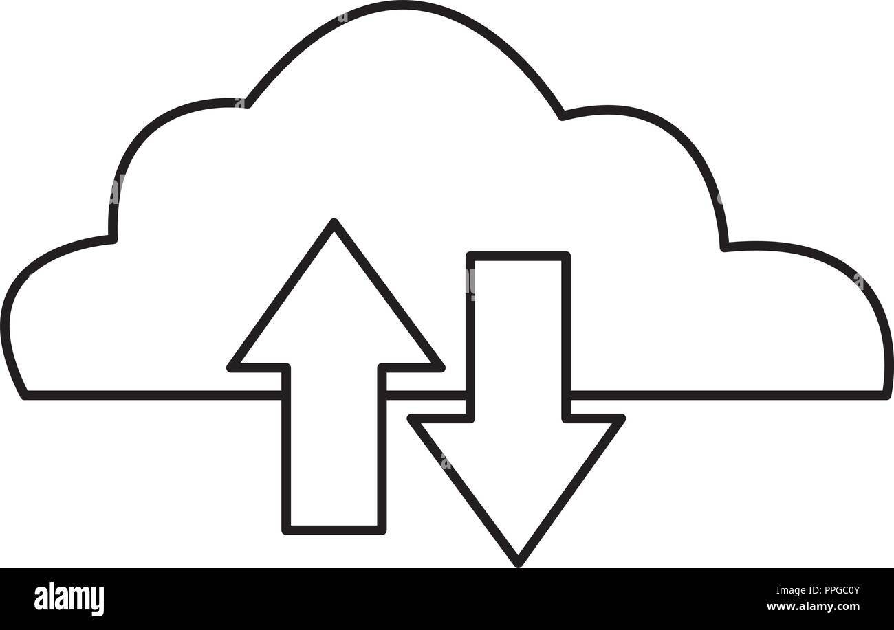 Cloud computing technology in black and white Stock Vector Image & Art ...