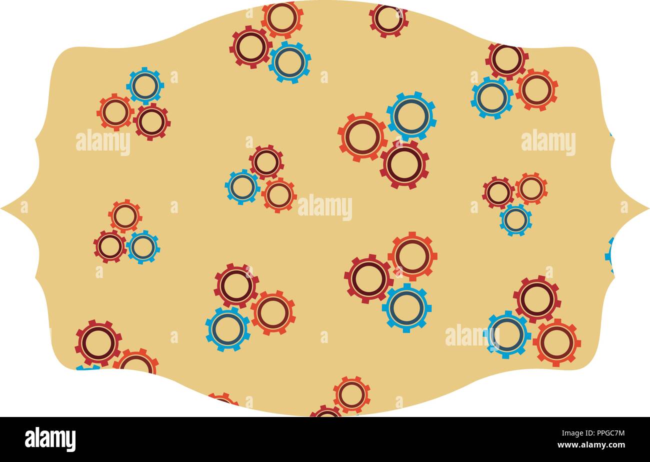 Gears label frame Stock Vector Image & Art - Alamy
