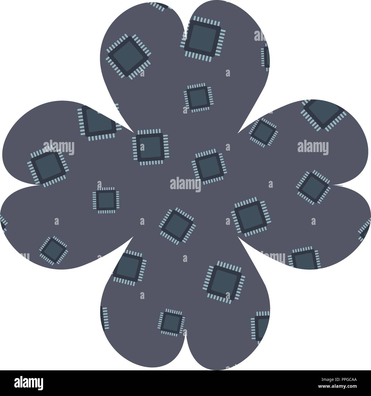 Microchip Flower frame Stock Vector Image & Art - Alamy