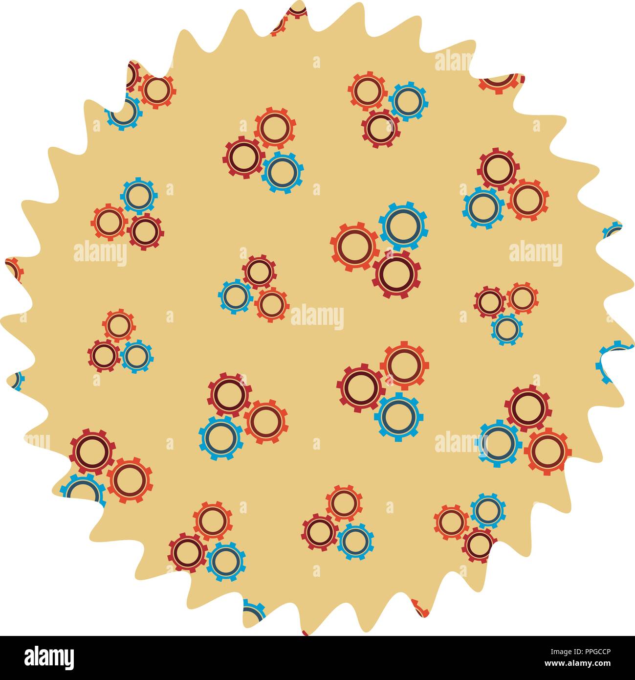 Gears round label Stock Vector Image & Art - Alamy