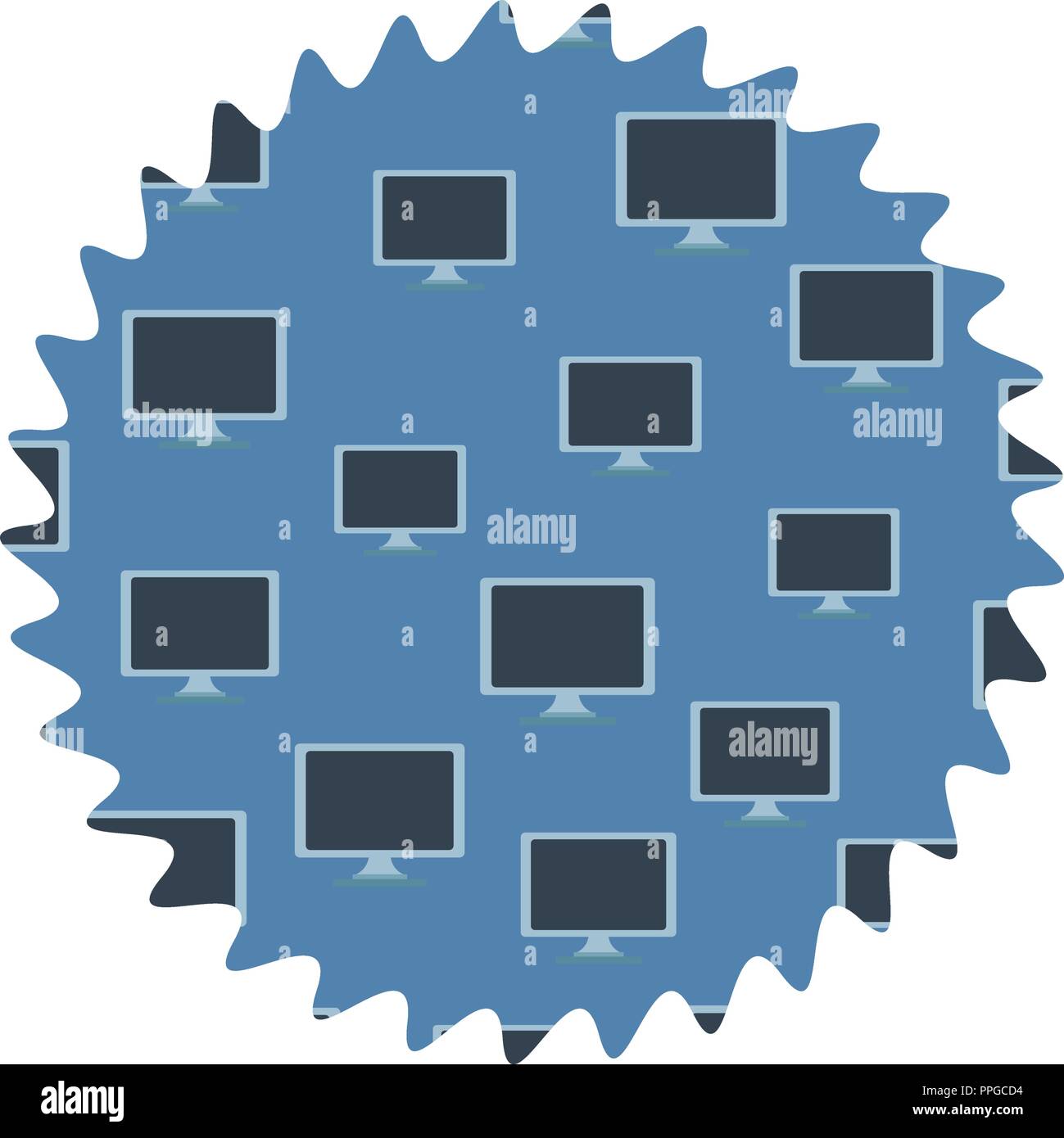 Computer screen round label Stock Vector Image & Art - Alamy