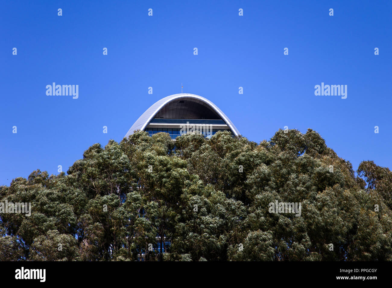 LIMASSOL, CYPRUS - MARCH 14, 2018: Detail of The Oval building in ...