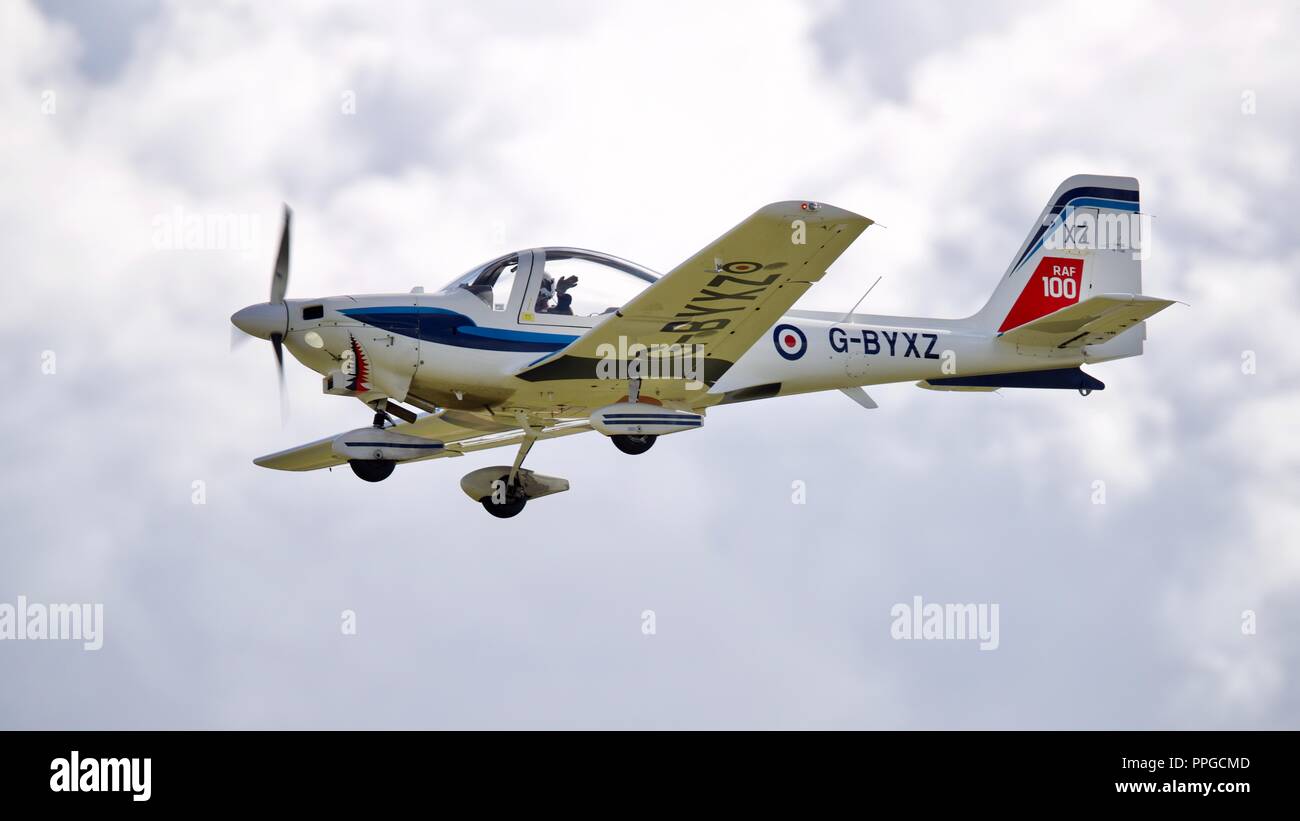 Royal Air Force Grob Tutor T1 performing at the Battle of Britain ...