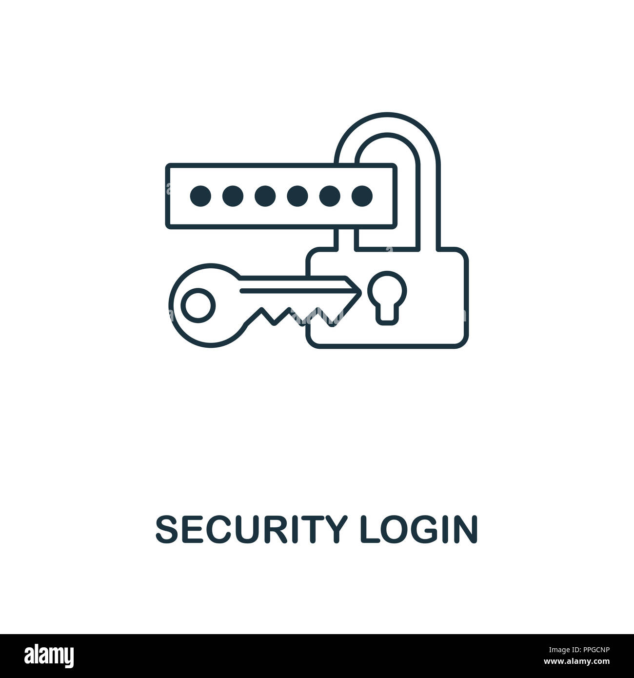 Security Login outline icon. Premium design from web development ...