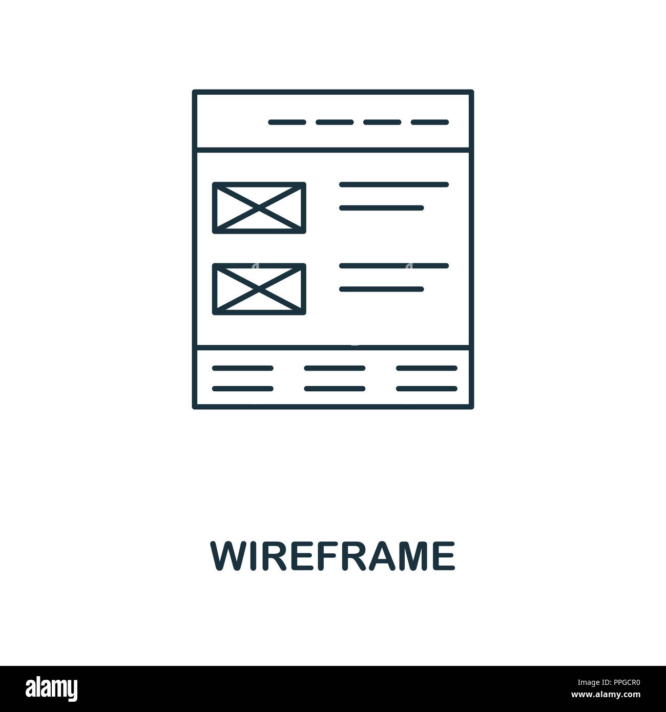 Wireframe outline icon. Premium design from web development collection ...