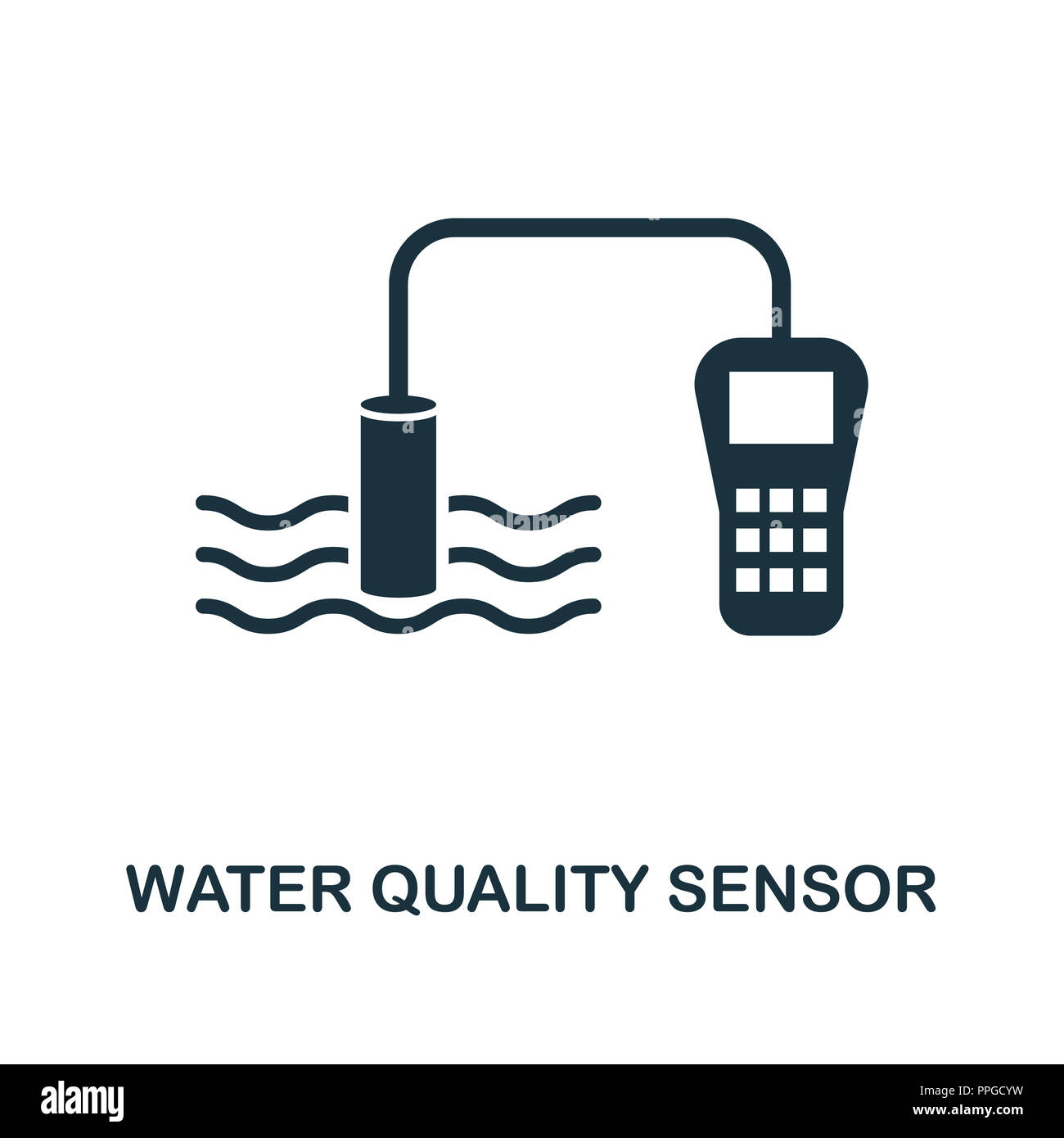 Water Quality Sensor Icon Monochrome Style Design From Sensors