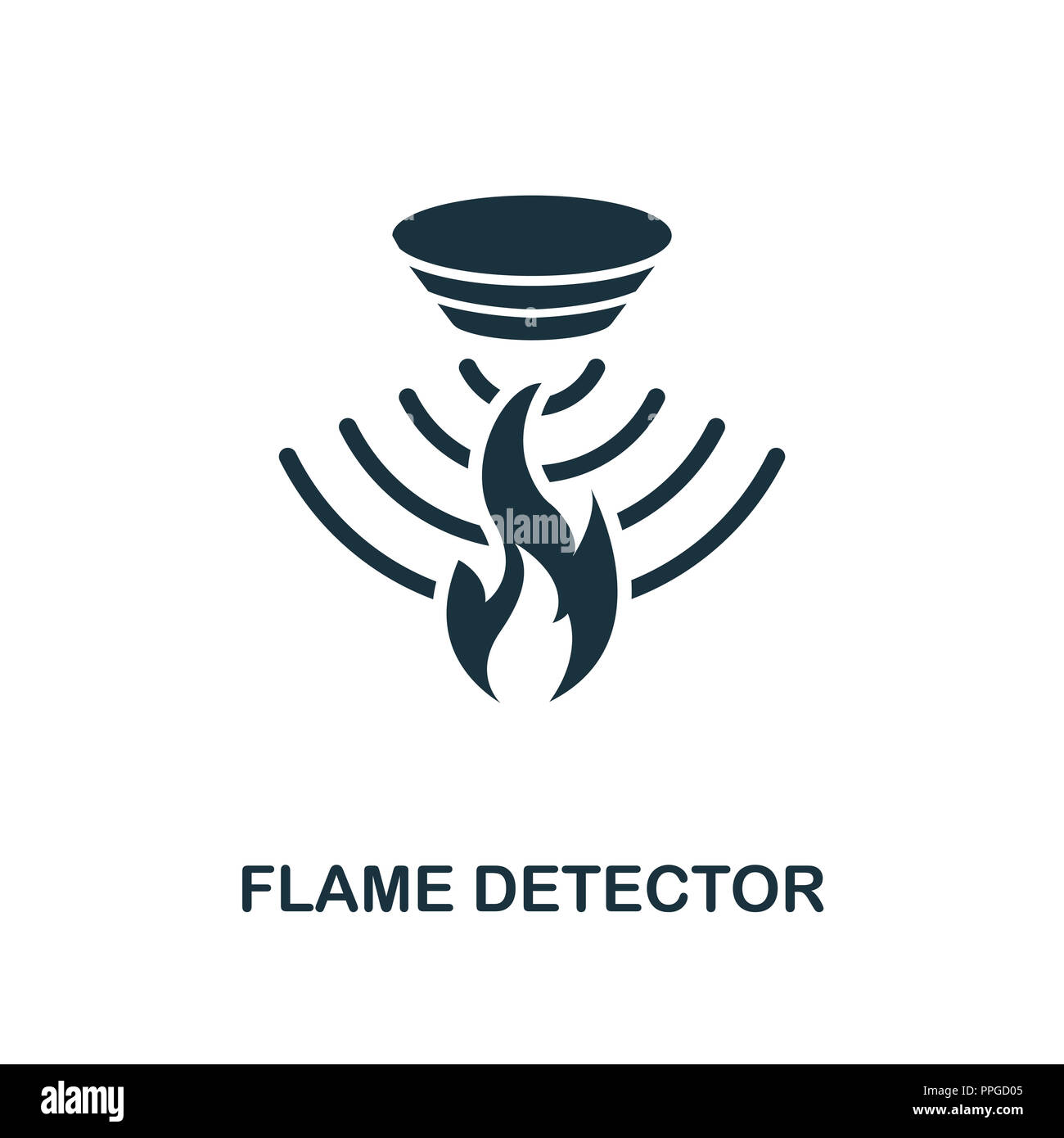 Flame Detector Icon Monochrome Style Design From Sensors Collection Ux And Ui Pixel Perfect