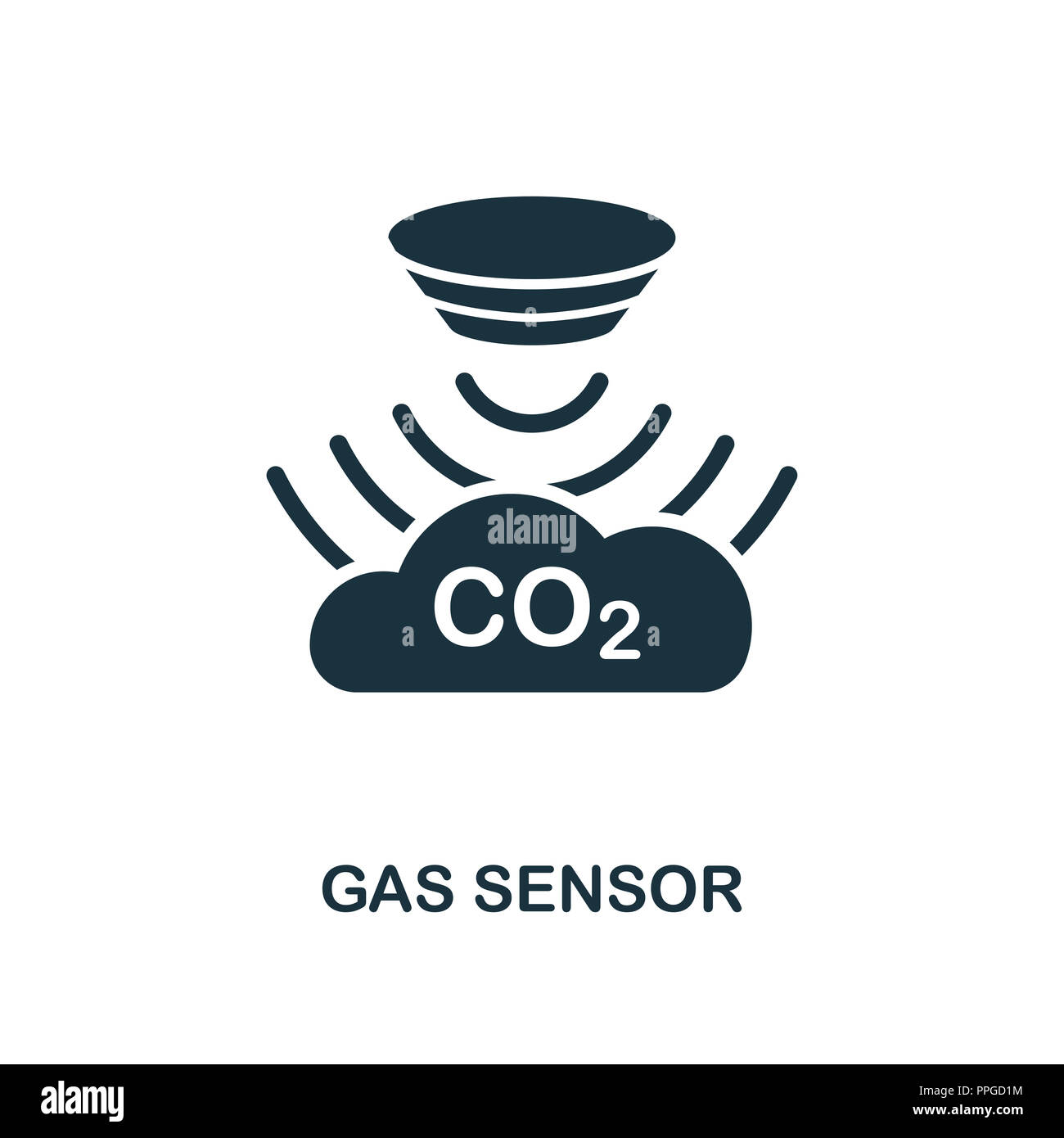 Gas Sensor Icon Monochrome Style Design From Sensors Collection Ux