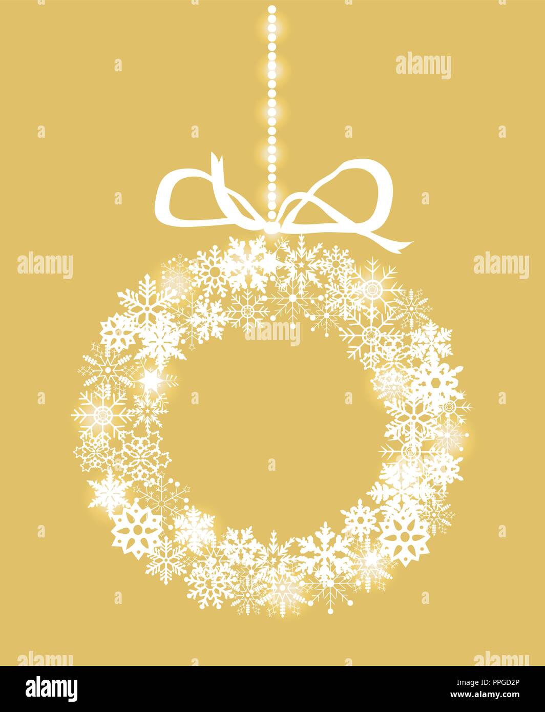 vector illustration of a snowflake wreath. Christmas background Stock ...