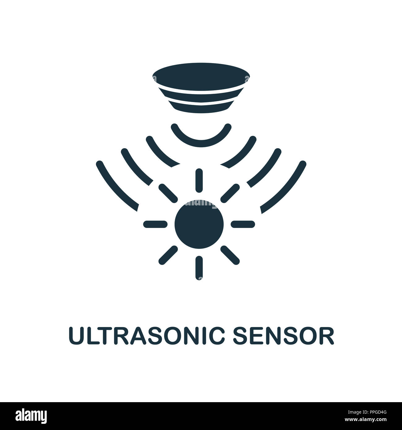 Ultrasonic Sensor Icon Monochrome Style Design From Sensors Collection Ux And Ui Pixel