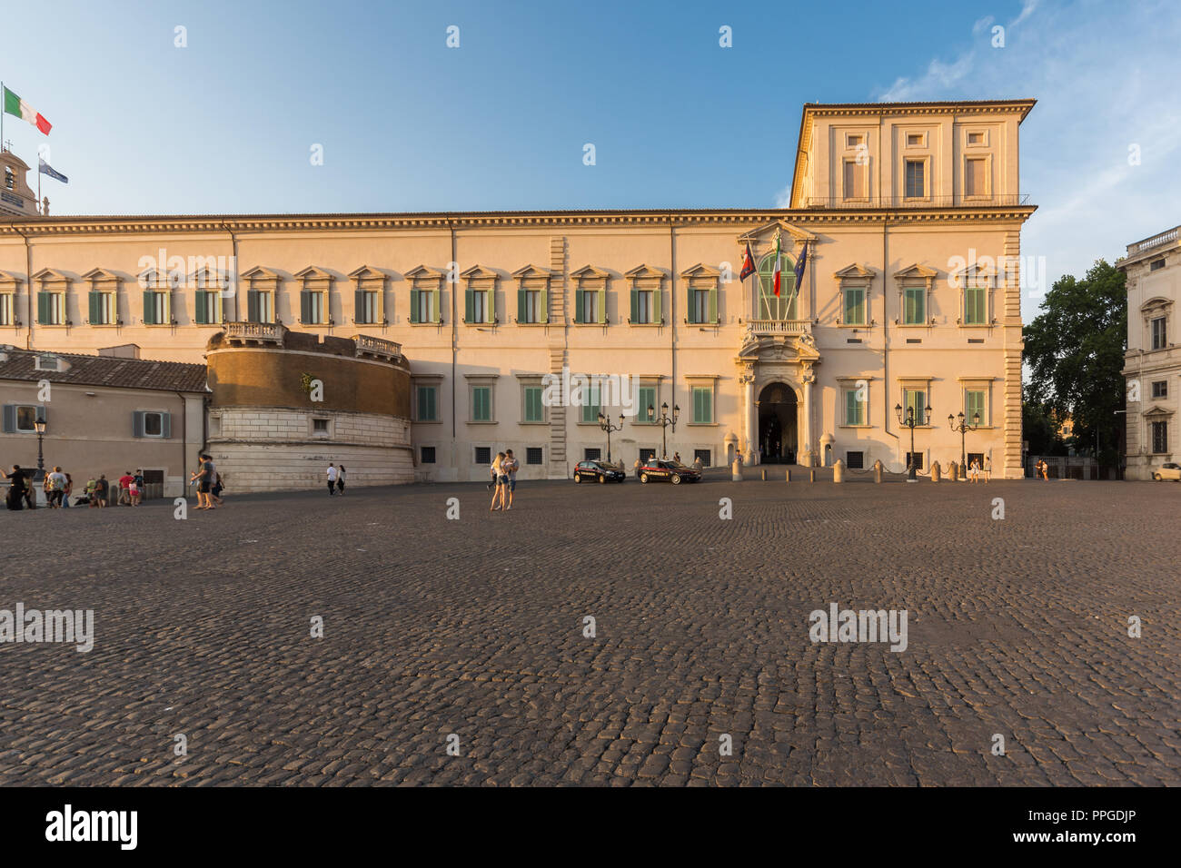 ROME, ITALY - JUNE 24, 2017: Sunset view of Quirinal Palace at Piazza ...