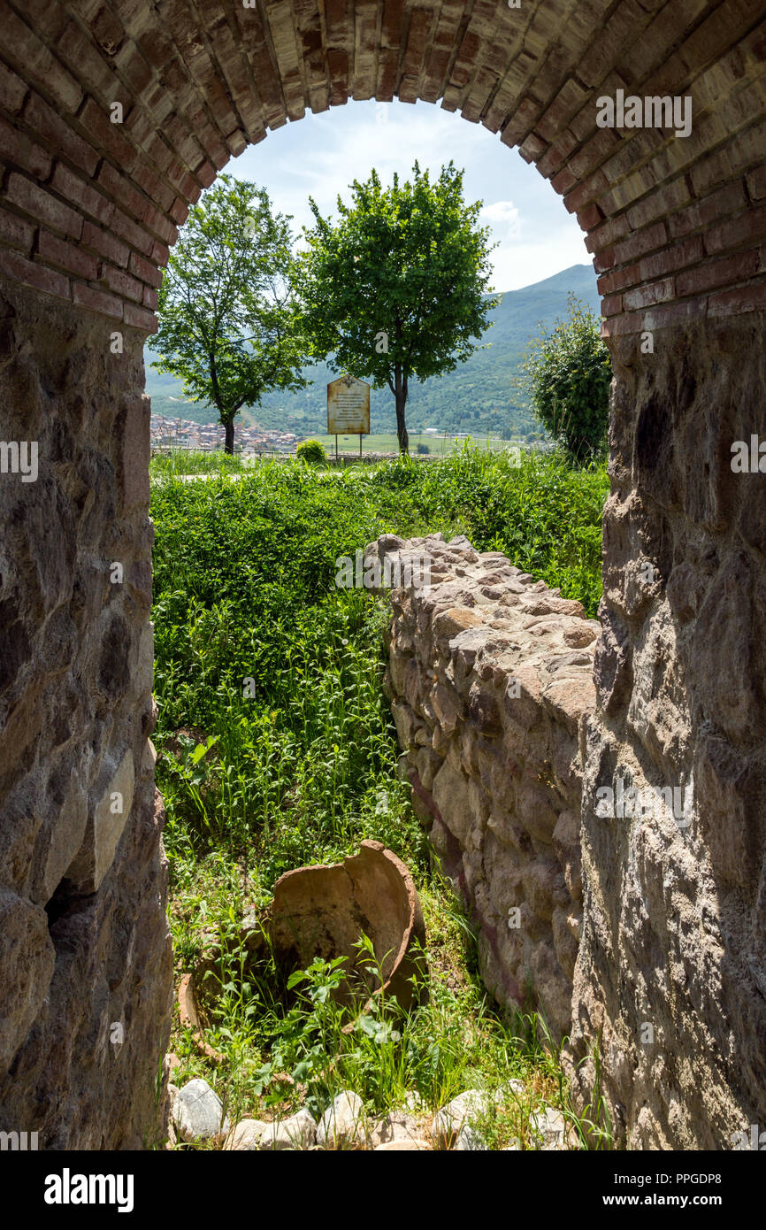 Ruins of Ancient Byzantine fortress The Peristera in town of Peshtera ...