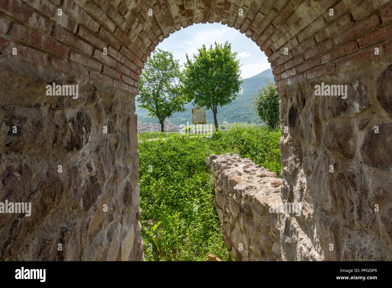Ruins of Ancient Byzantine fortress The Peristera in town of Peshtera ...
