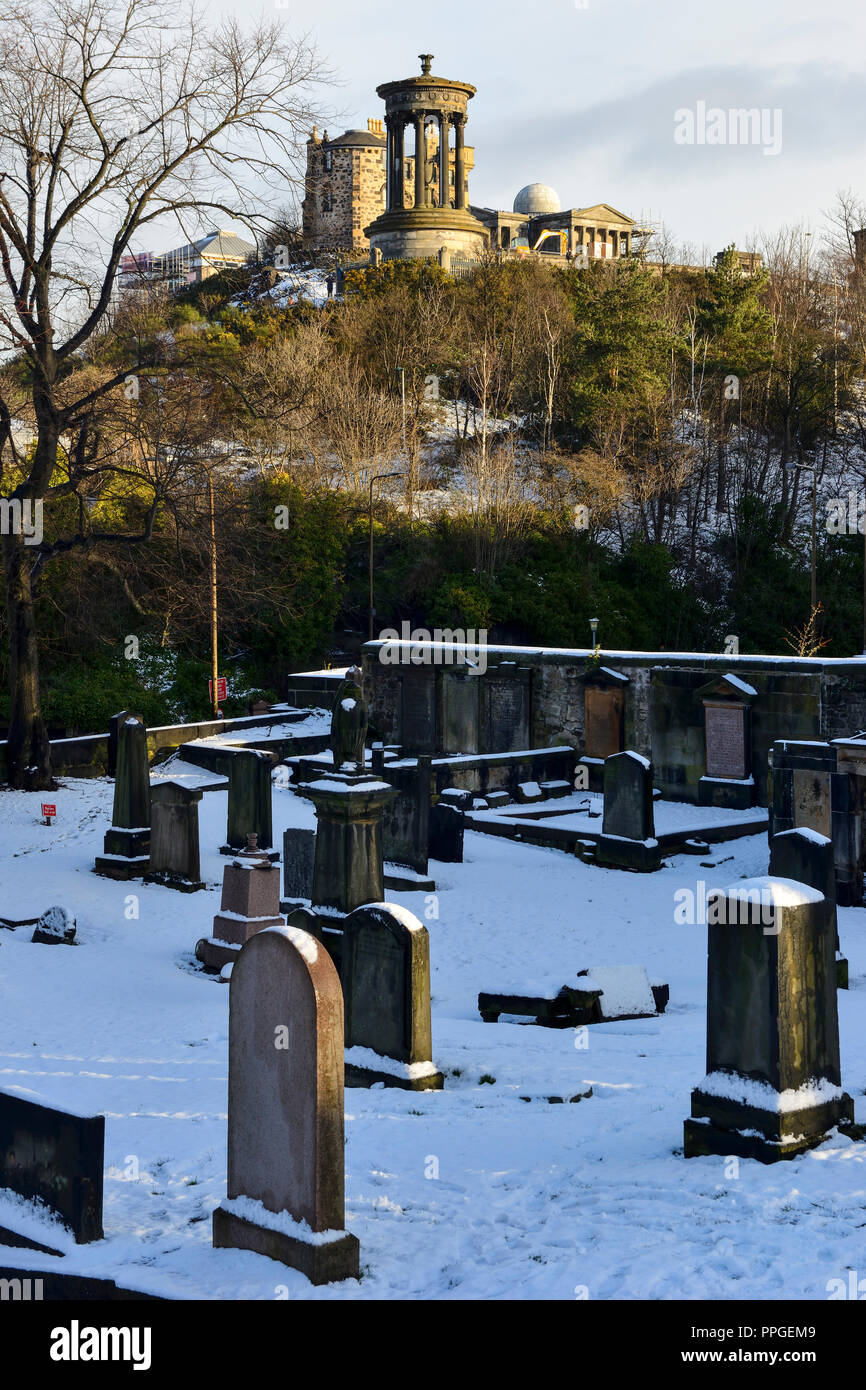 Old Calton Burial Ground looking towards Calton Hill, Edinburgh ...