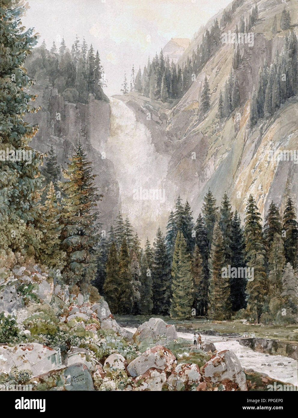 Ender Thomas - a Waterfall in a Forest Stock Photo - Alamy