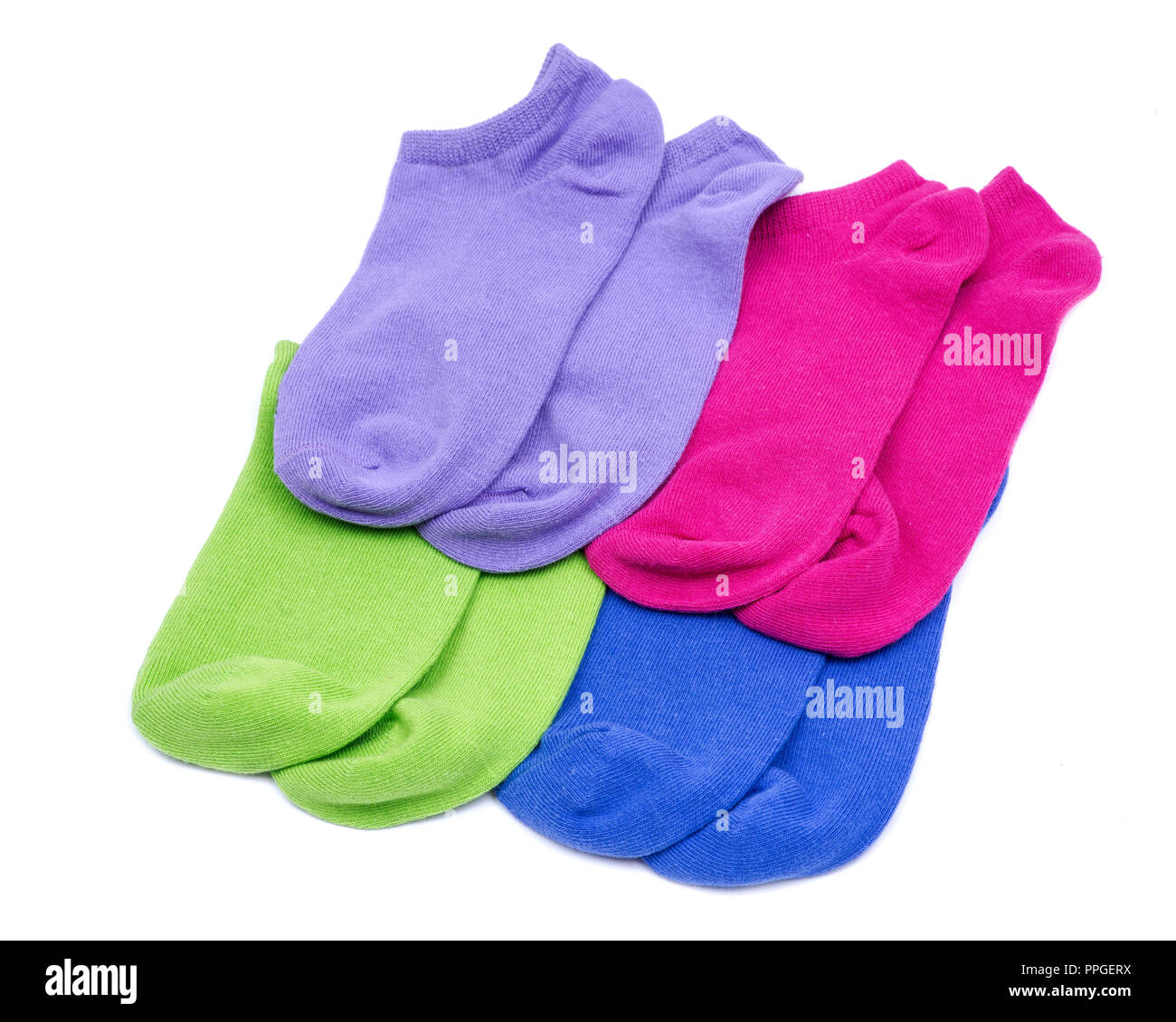 Woman's original ankle low rise colorful socks isolated on white ...