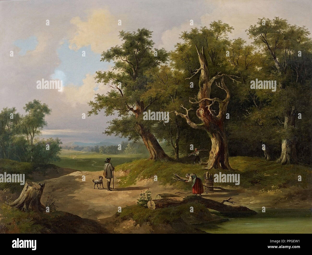 Ender Thomas - Landscape with Wanderer and Brushwood Collectors Stock ...