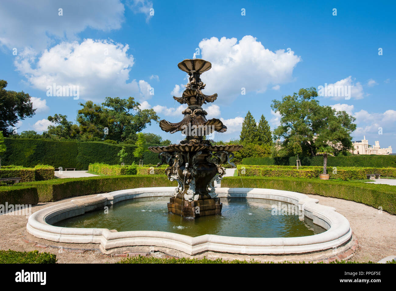 Palace and park in Lednice, Moravia, Czechia Stock Photo - Alamy