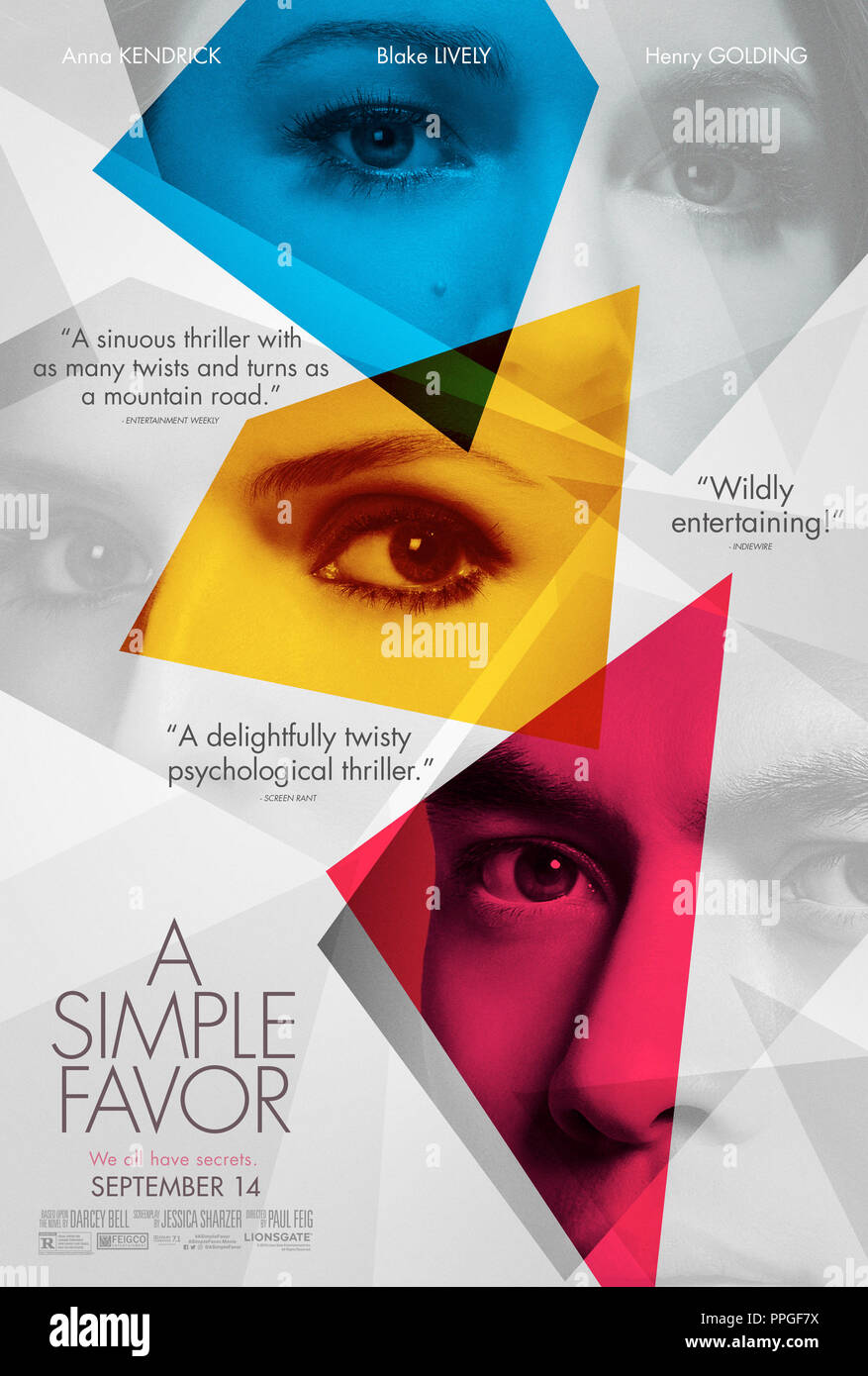 A SIMPLE FAVOR, US poster, from top, Anna Kendrick, Blake Lively, Henry ...