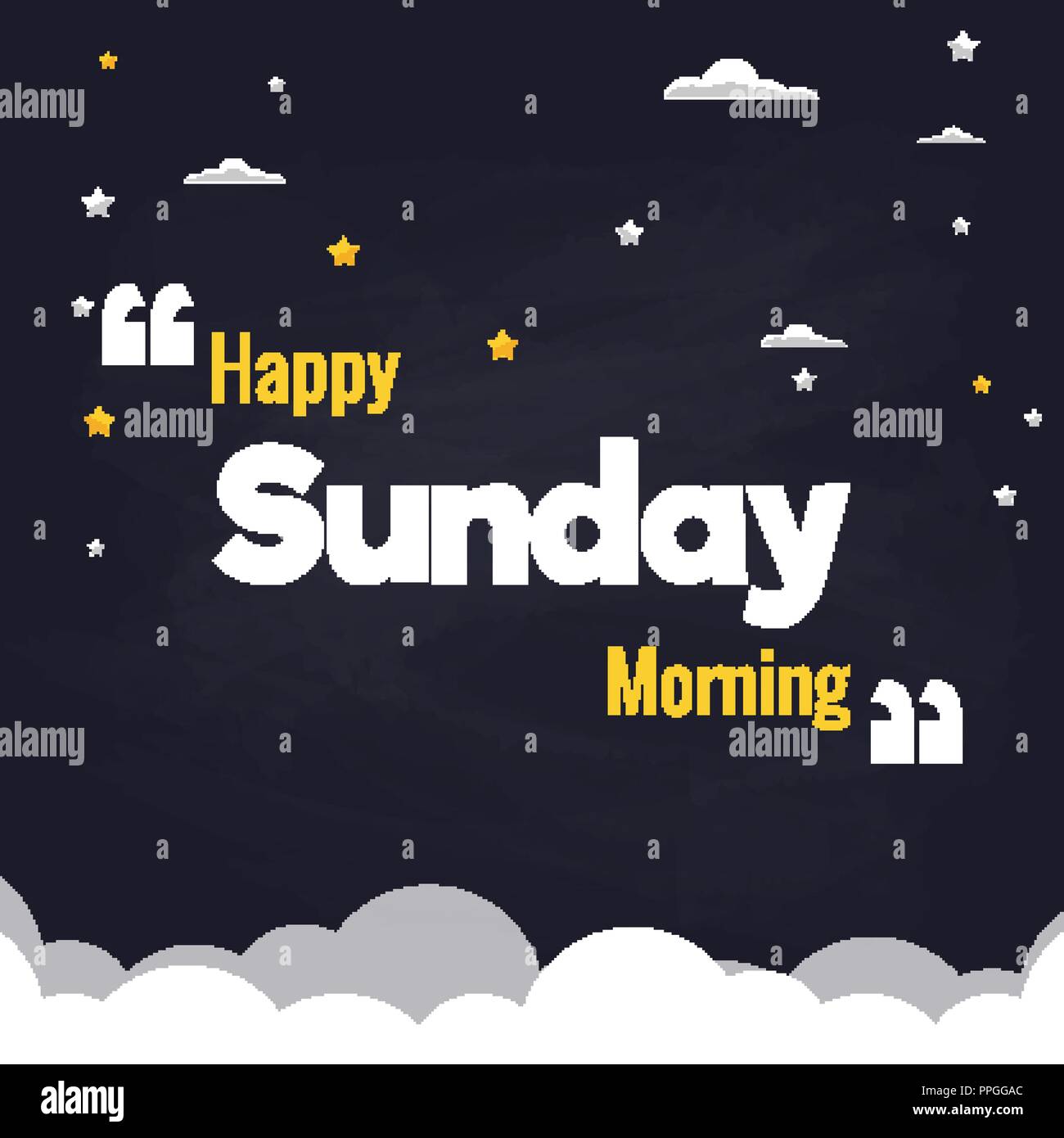 Happy Sunday Morning Flat Illustration Background Vector Design Stock ...