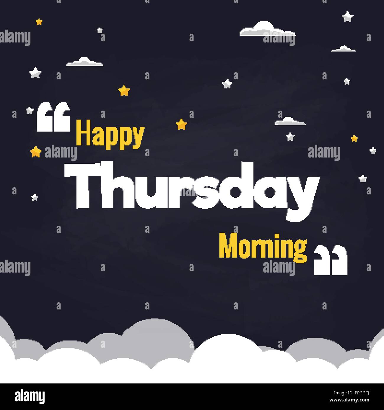 Happy Thursday Morning Flat Illustration Background Vector Design Stock ...