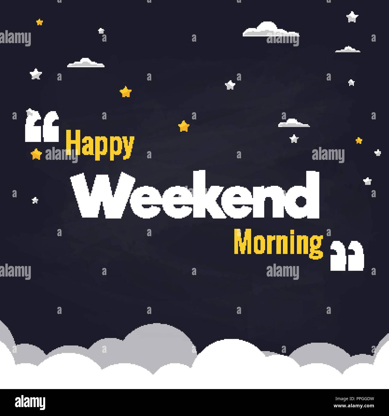 Happy weekend Morning Flat Illustration Background Vector Design Stock ...