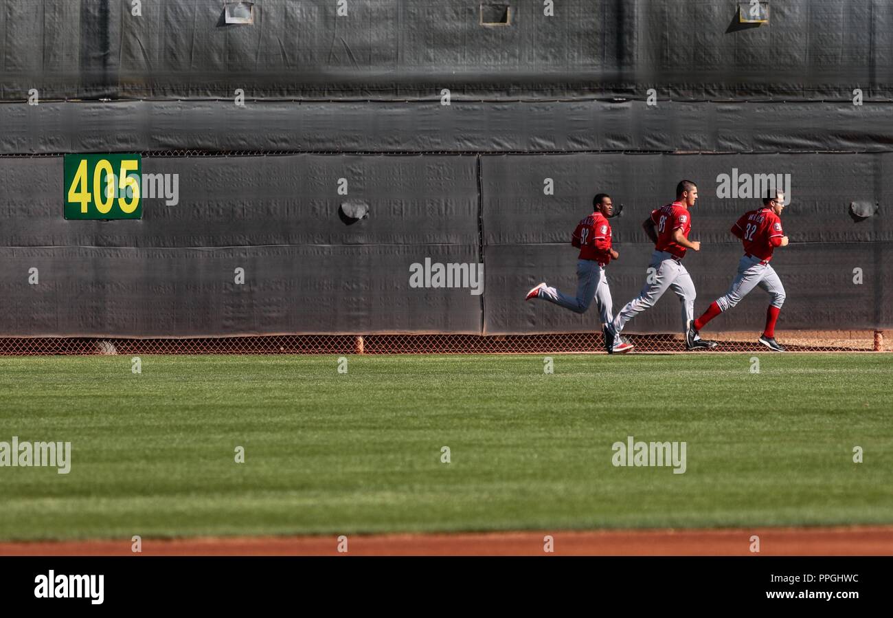 Elmer Dessens, Coachde pitcheo , durante entrenamiento de los Rojos de ...