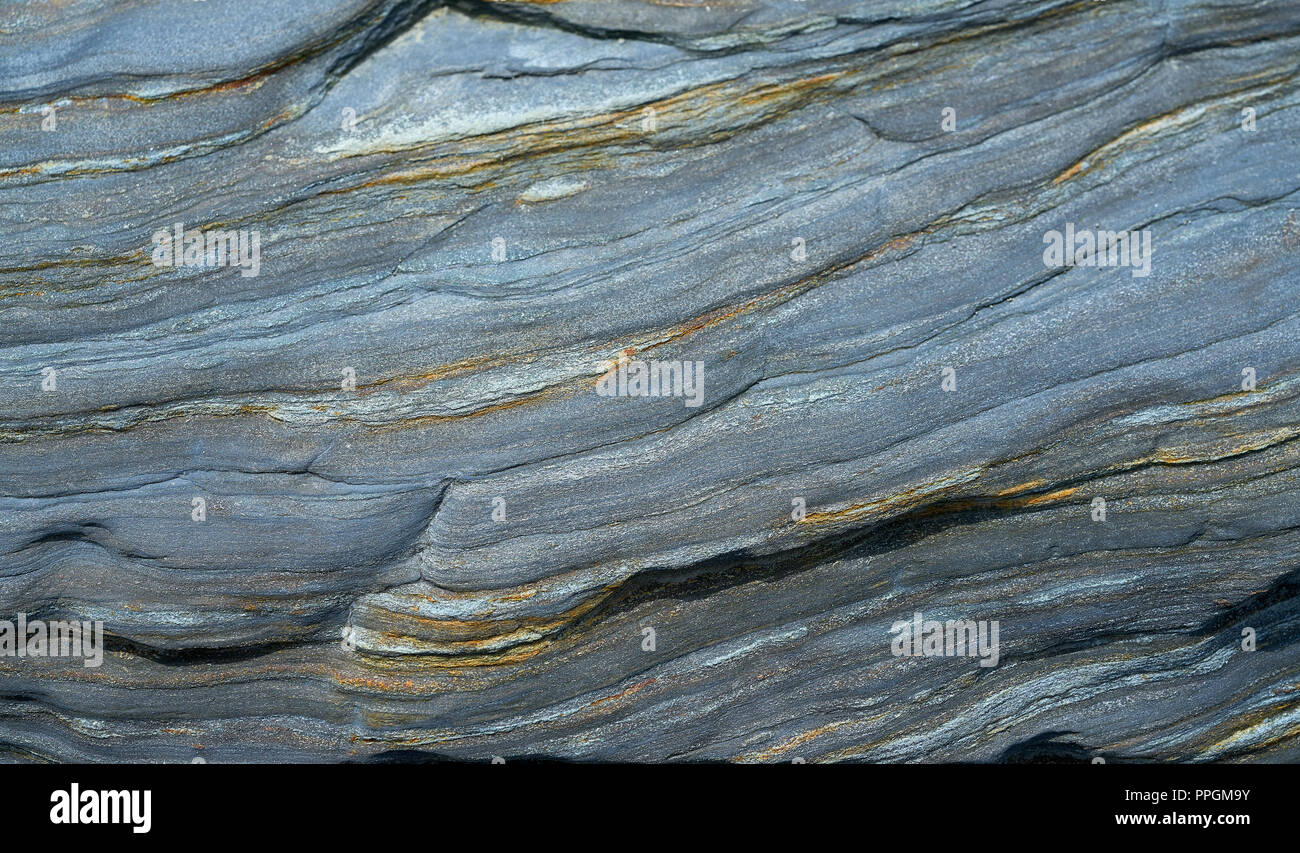Slate stone texture in Playa las catedrales Ribadeo Galicia Spain Stock ...