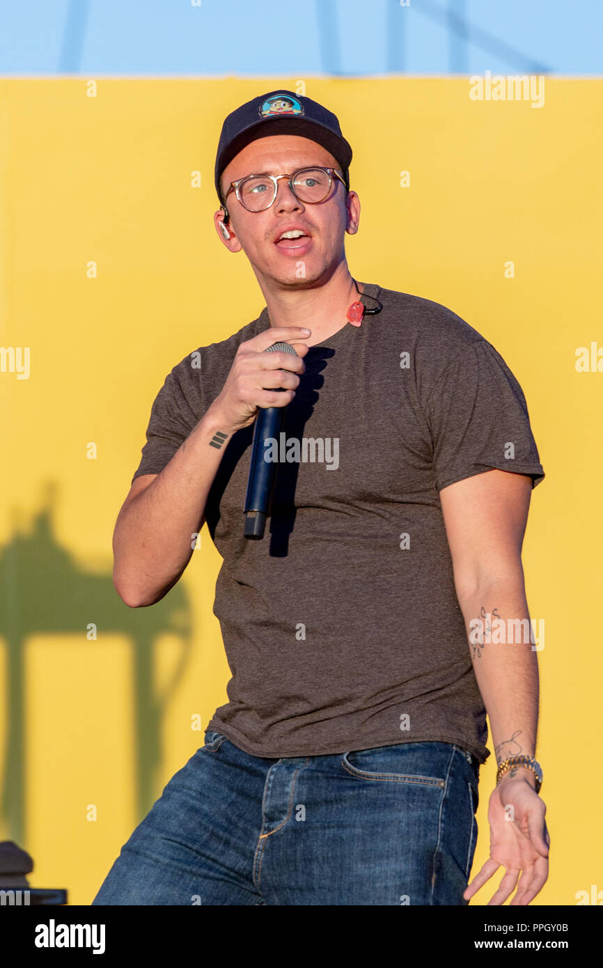 Las Vegas, Illinois, USA. 22nd Sep, 2018. Rapper LOGIC (SIR ROBERT BRYSON HALL II) during ...